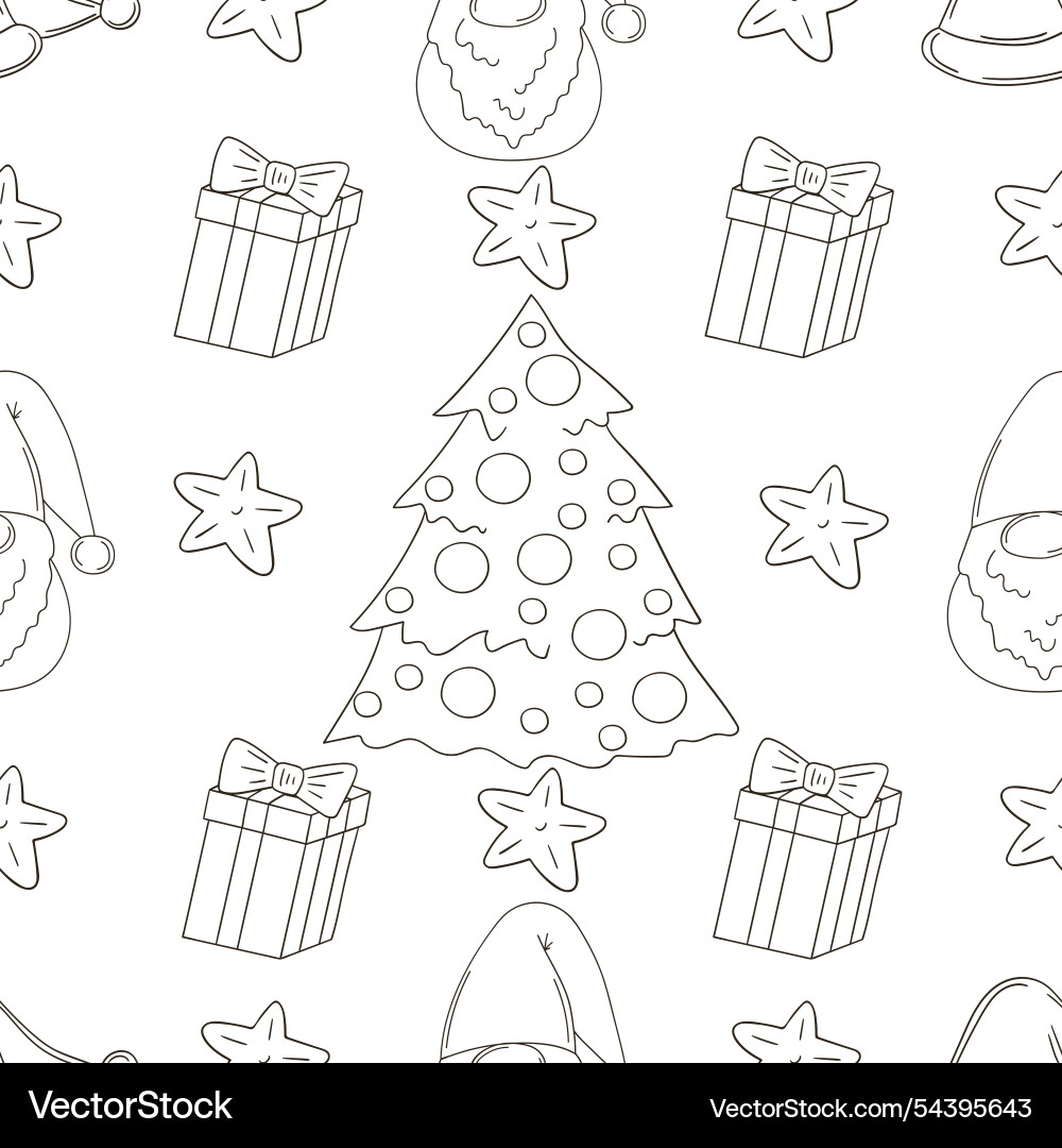 Christmas background coloring pattern in hand Vector Image