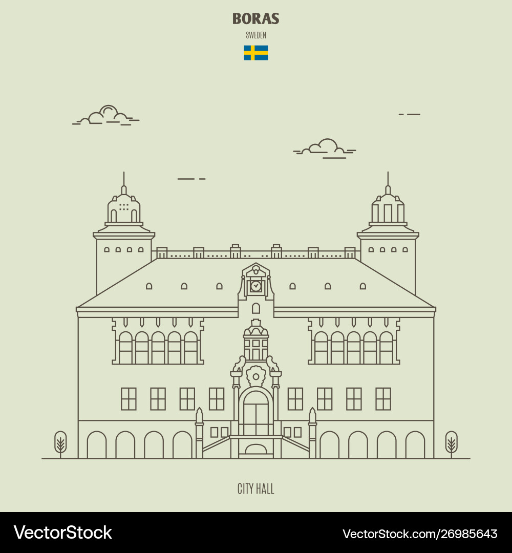 City hall in boras Royalty Free Vector Image - VectorStock