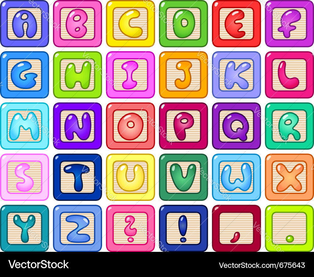 Colorful Alphabet Blocks – Royalty-Free Vector | VectorStock