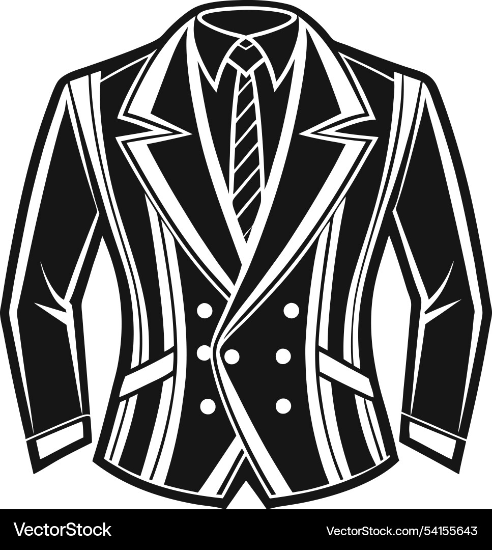 Double-breasted suit jacket template Royalty Free Vector