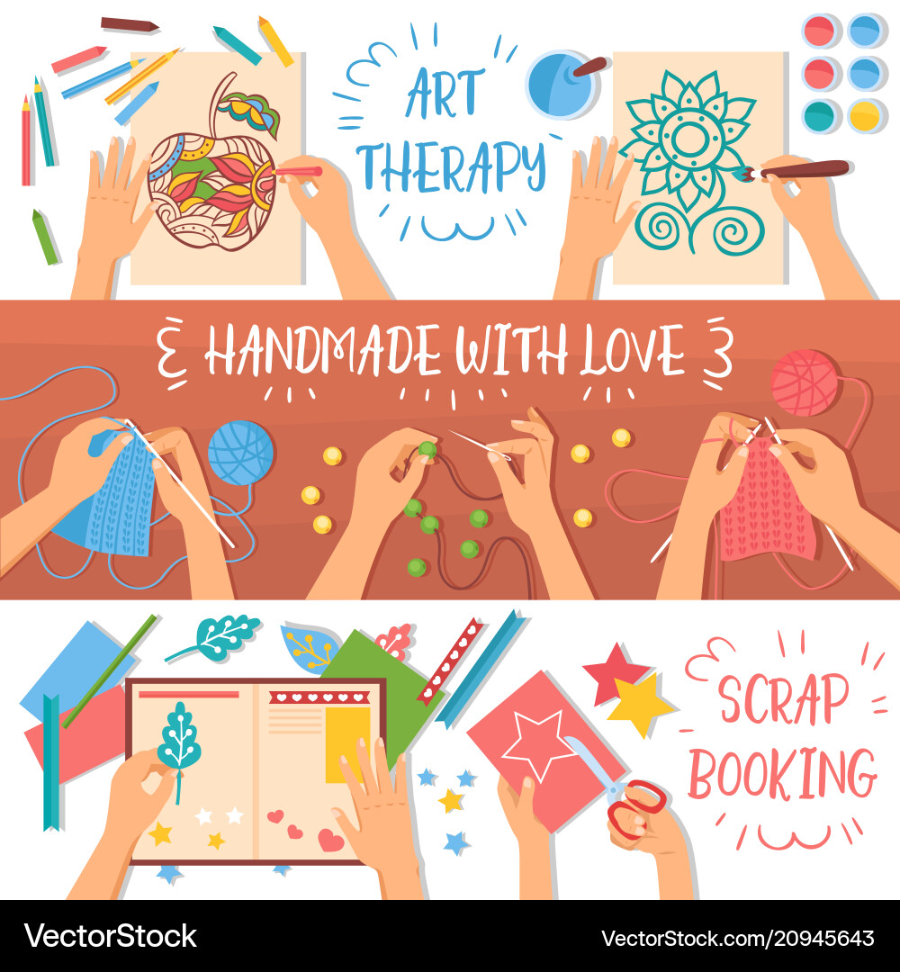 Handmade banners set Royalty Free Vector Image