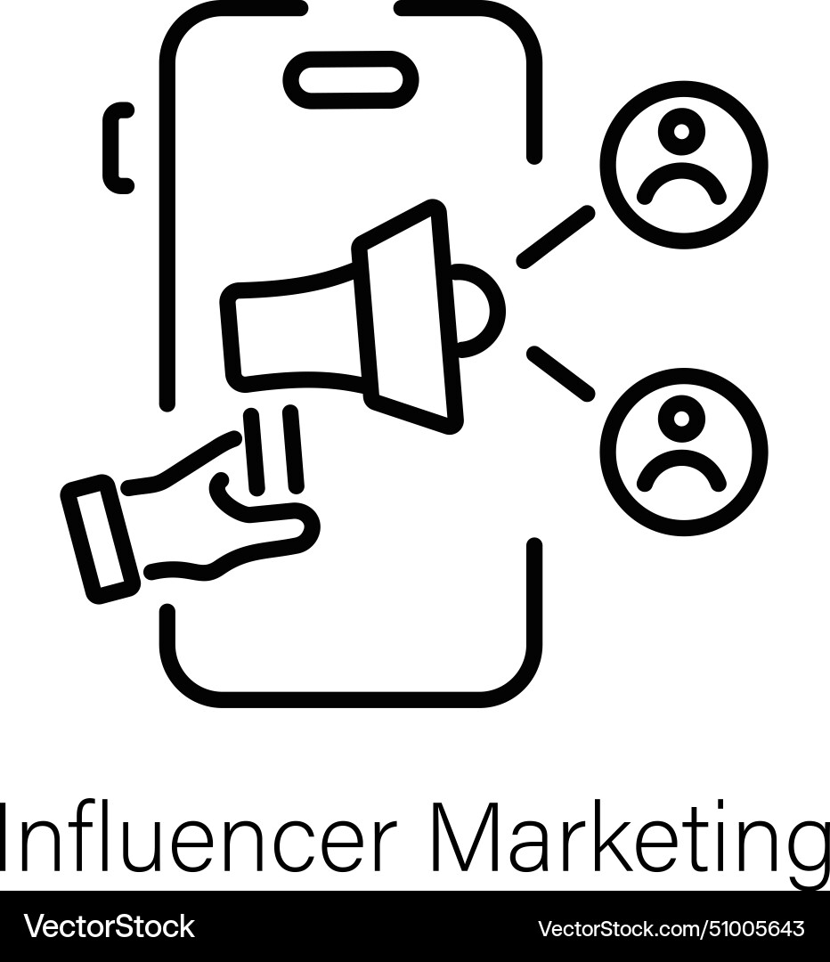 Influencer marketing Royalty Free Vector Image