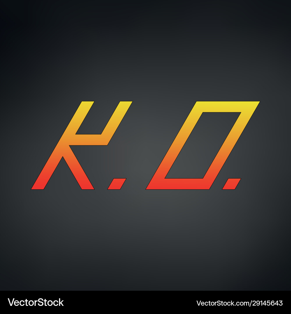 Ko combo icon wining round symbol Royalty Free Vector Image