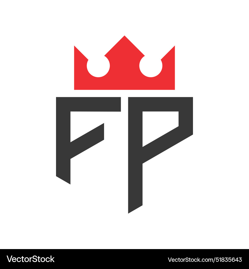 Letter fp crown logo Royalty Free Vector Image