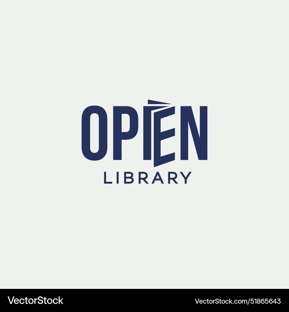Open book lettering logo Royalty Free Vector Image