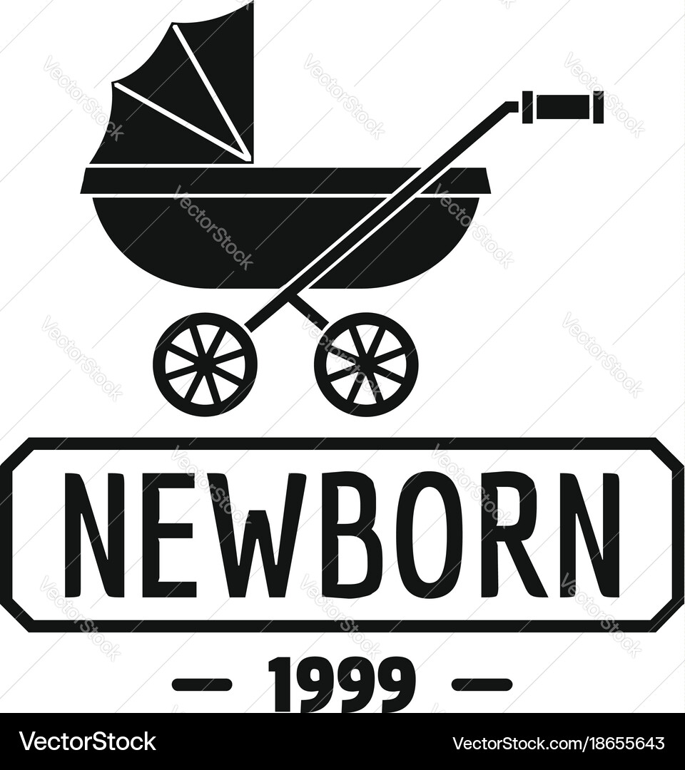 Pram logo simple black style Royalty Free Vector Image
