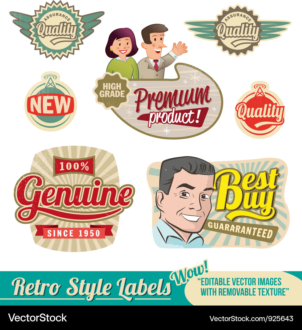 Retro label set Royalty Free Vector Image - VectorStock