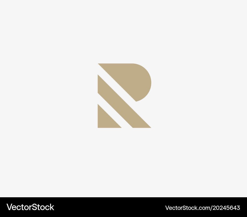 Stripes letter r logotype creative abc Royalty Free Vector