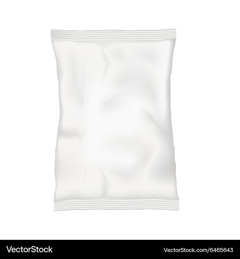 White Plastic Pouch Mockup Royalty Free Vector Image