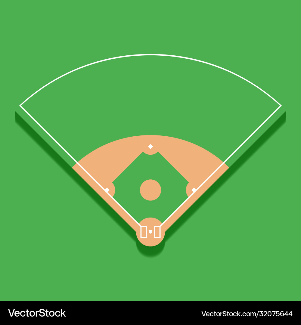 Baseball field from top view flat design Vector Image