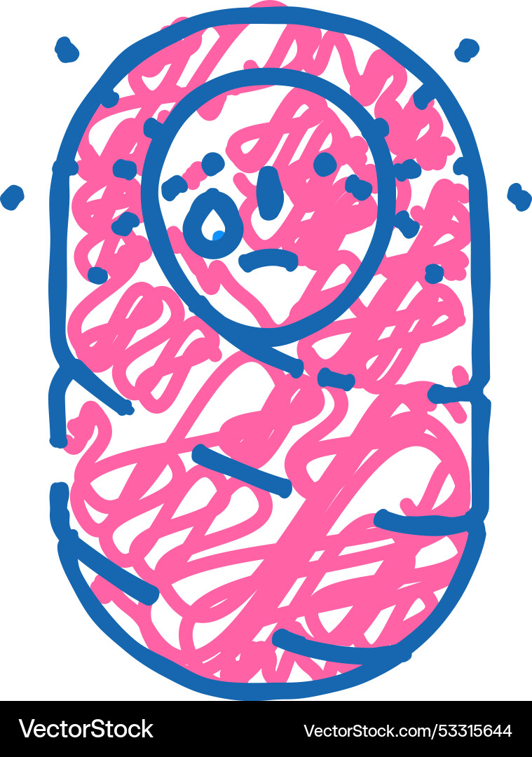 Cry newborn baby icon doodle Royalty Free Vector Image