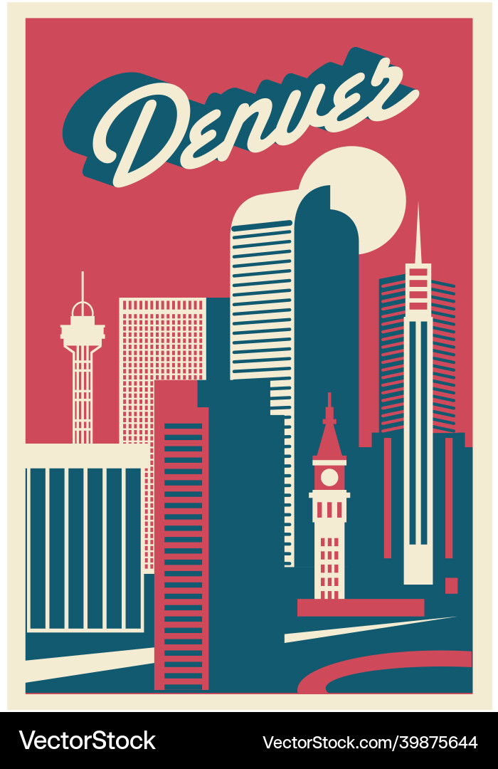 Denver colorado skyline Royalty Free Vector Image