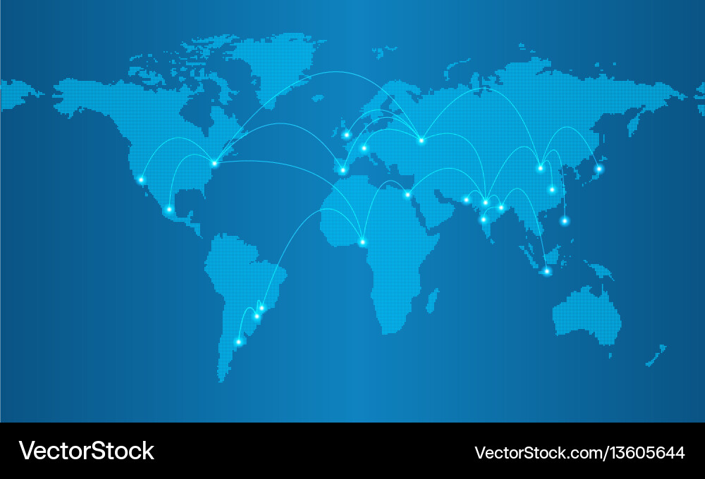 Dotted map 5000x2500 on gradient background Vector Image