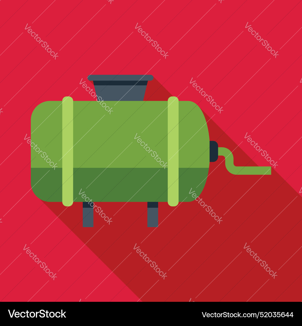 Green horizontal tank is standing on red Vector Image
