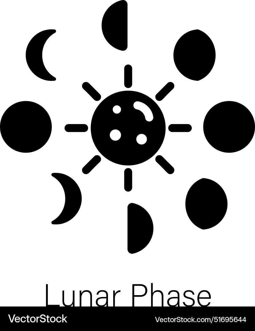 Lunar phase Royalty Free Vector Image - VectorStock