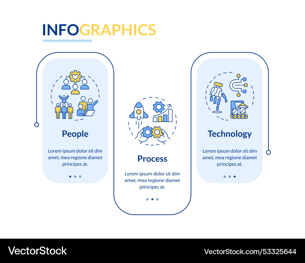 Ppt framework blue rectangle infographic template Vector Image