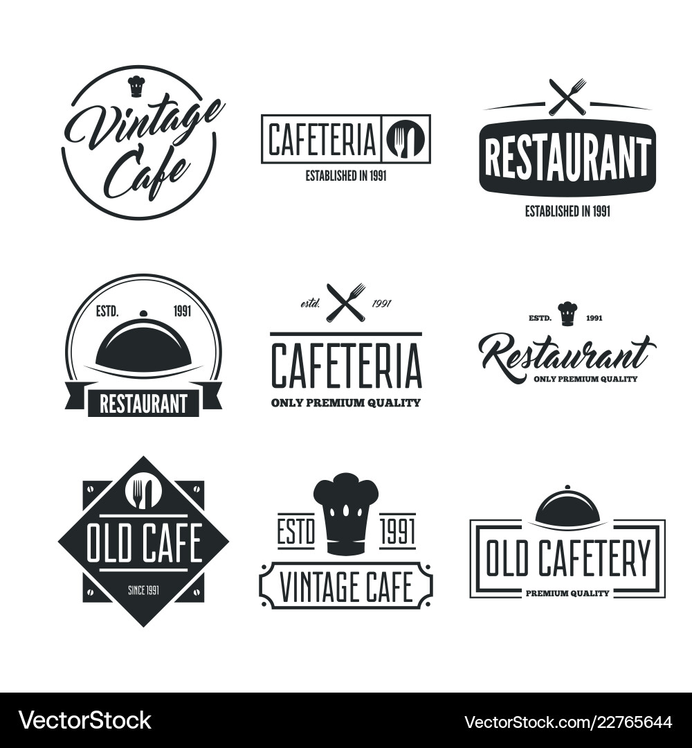 Restaurant logos badges and labels design Vector Image