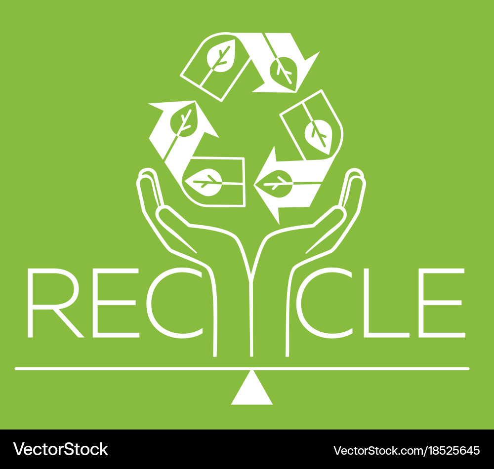 Banner about recycle silhouette Royalty Free Vector Image