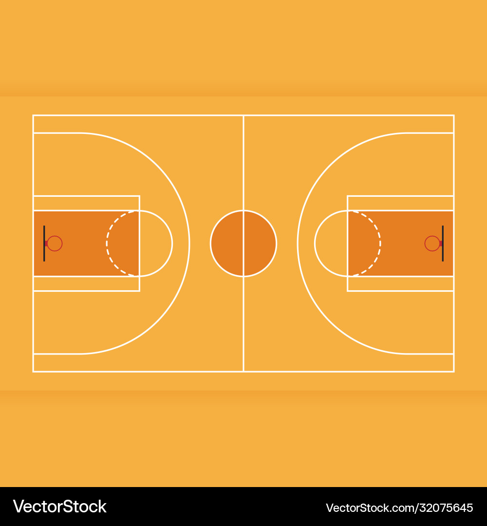 Basketball Court Top View Royalty Free Vector Image