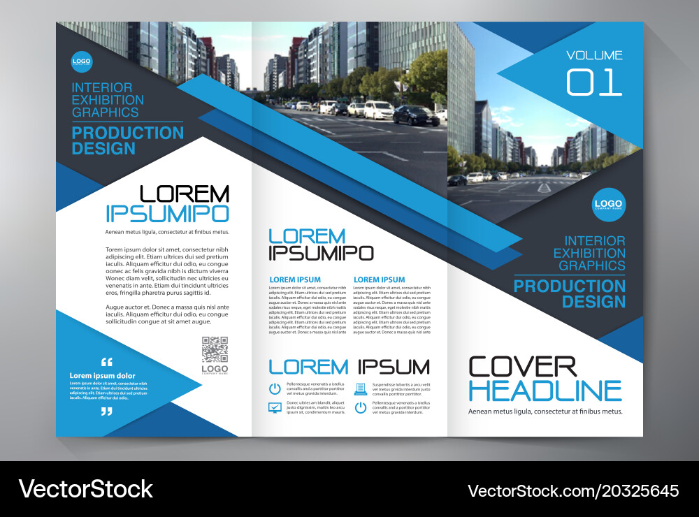 Broschüre 3 Faltflyer Design a4 Template Vektorbild
