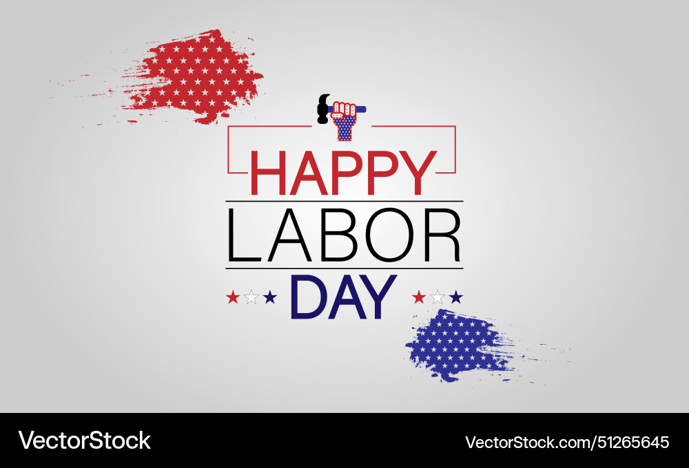 Celebrating labor day a patriotic text design Vector Image