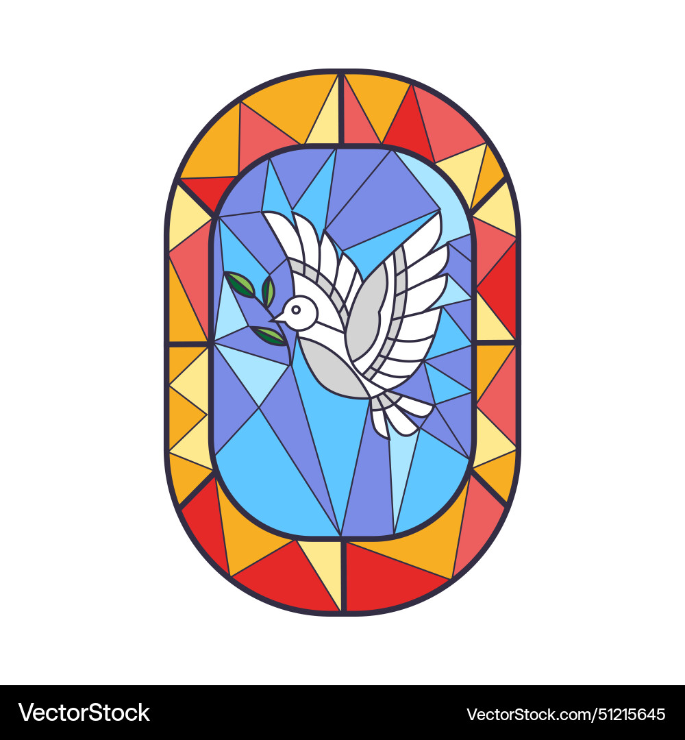 Colorful design with dove in gothic style Vector Image