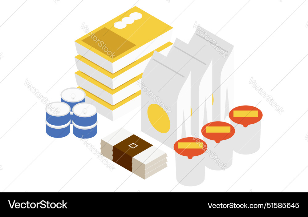Eemergency kit of emergency rations simple Vector Image