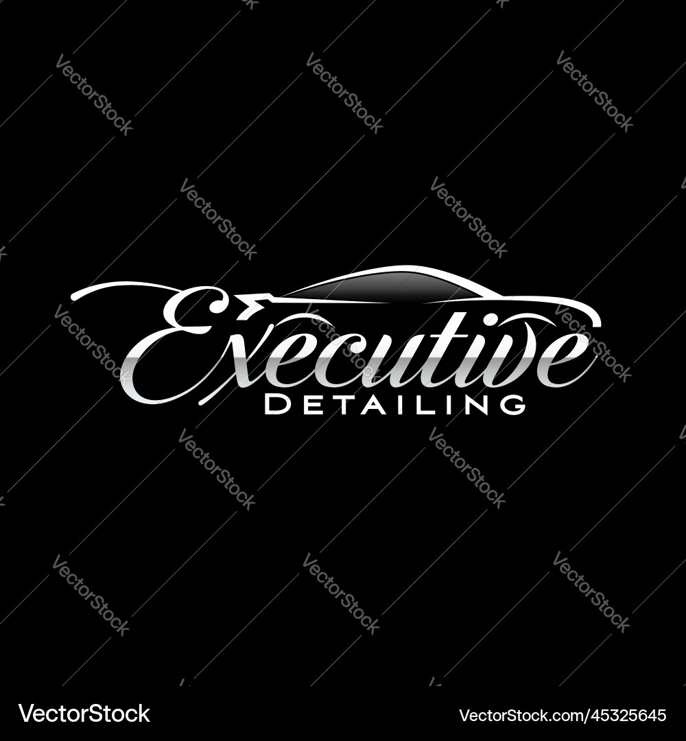 Executive auto detailing logo design Royalty Free Vector