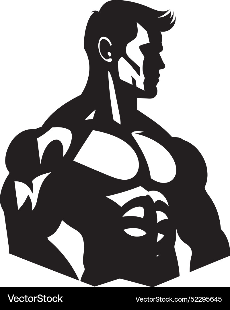 Vigor bold bodybuilder designblackout muscles illu