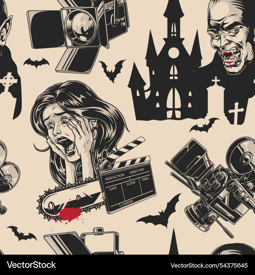 Vintage horror movie Royalty Free Vector Image