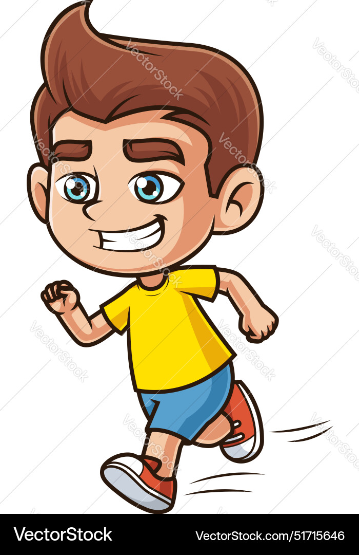 Caucasian running fast cartoon Royalty Free Vector Image