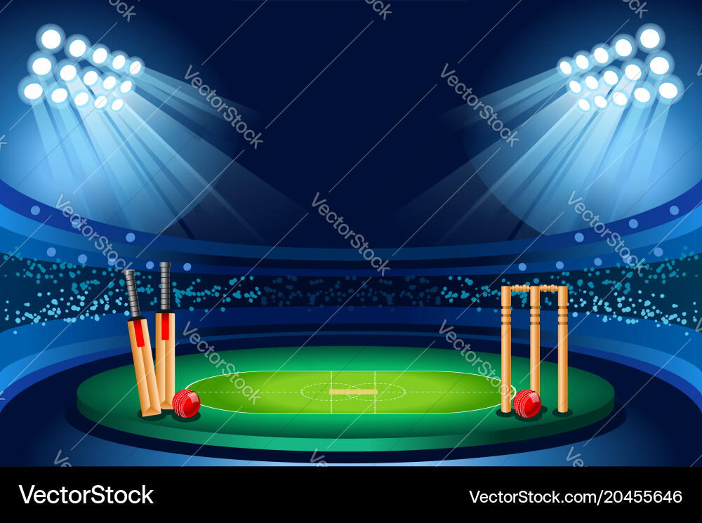 Cricket stadium background Royalty Free Vector Image