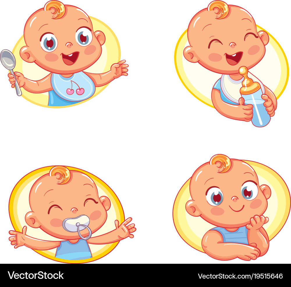 Design template for baby food Royalty Free Vector Image