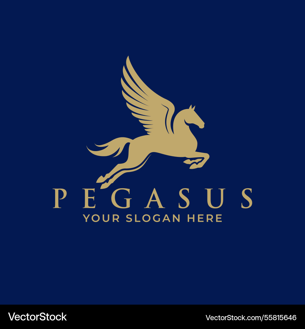 Elegant classic pegasus logo Royalty Free Vector Image
