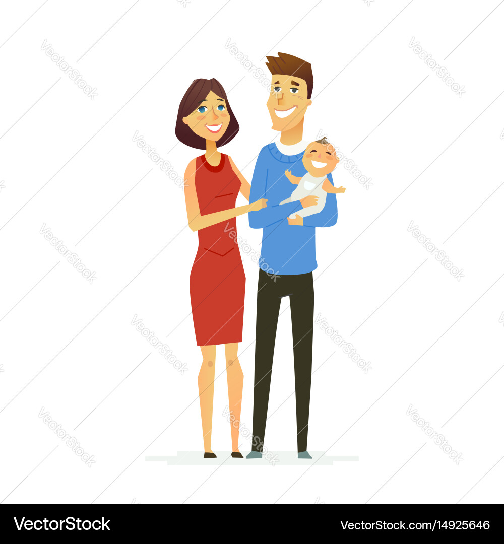 Family - colored modern flat Royalty Free Vector Image