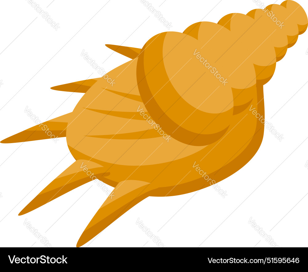 Golden seashell with spikes representing marine Vector Image