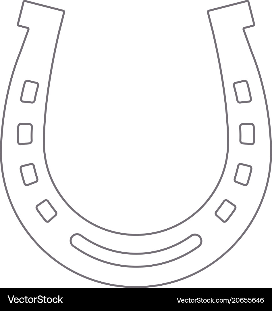 Horseshoe Outline - Luck Symbol Royalty Free Vector Image