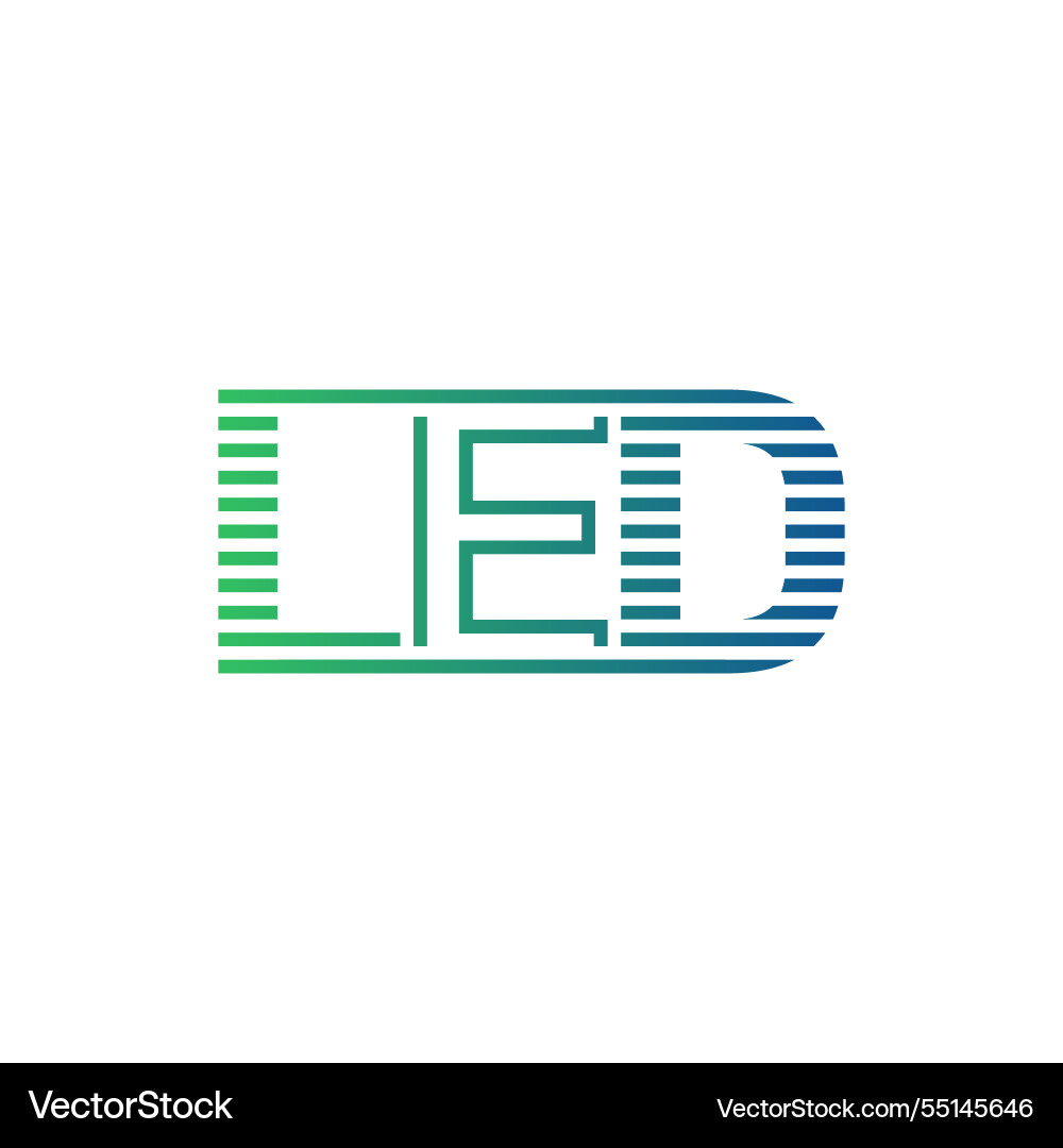 Modern led logo design letter minimalist Vector Image