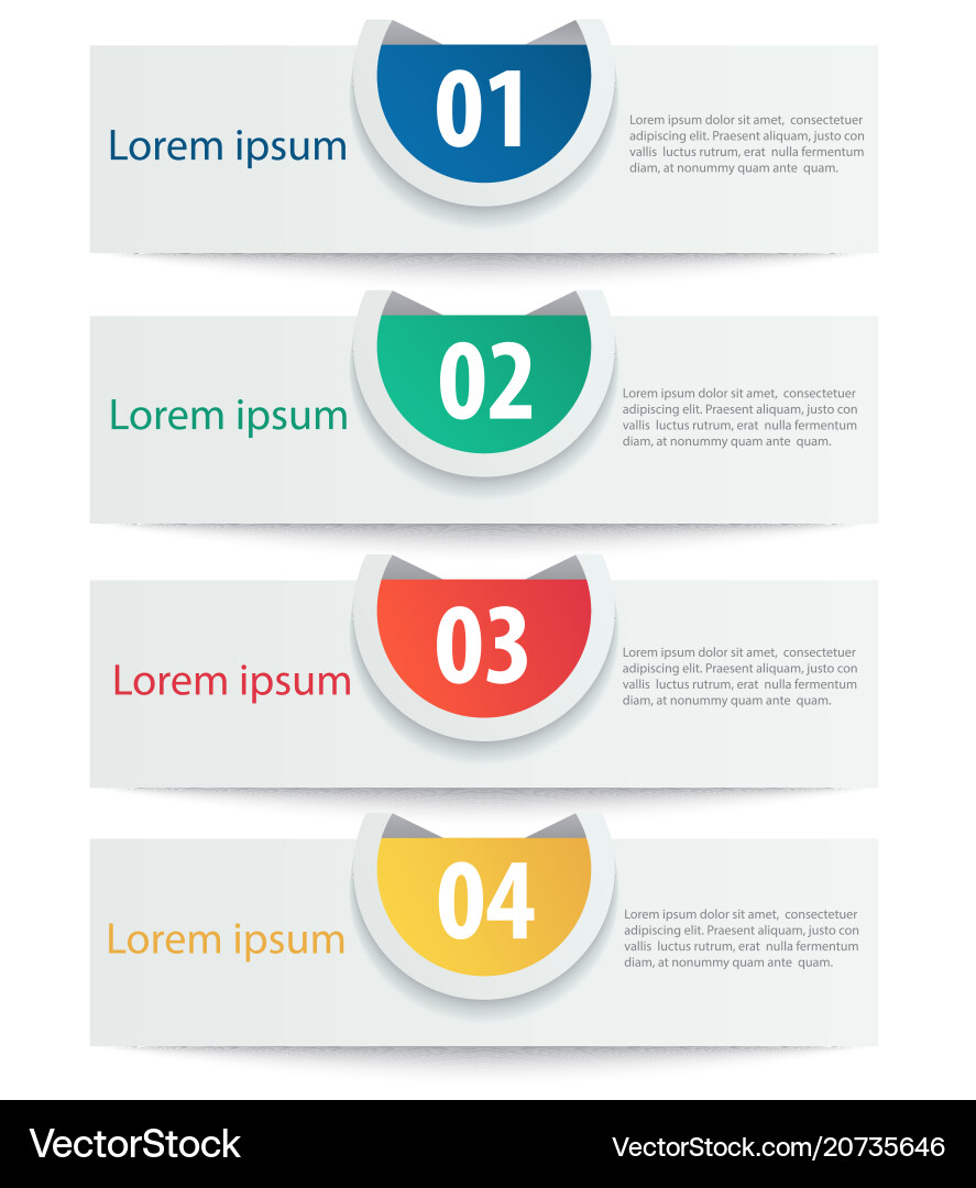 Numbered tab web banners and mobile Royalty Free Vector