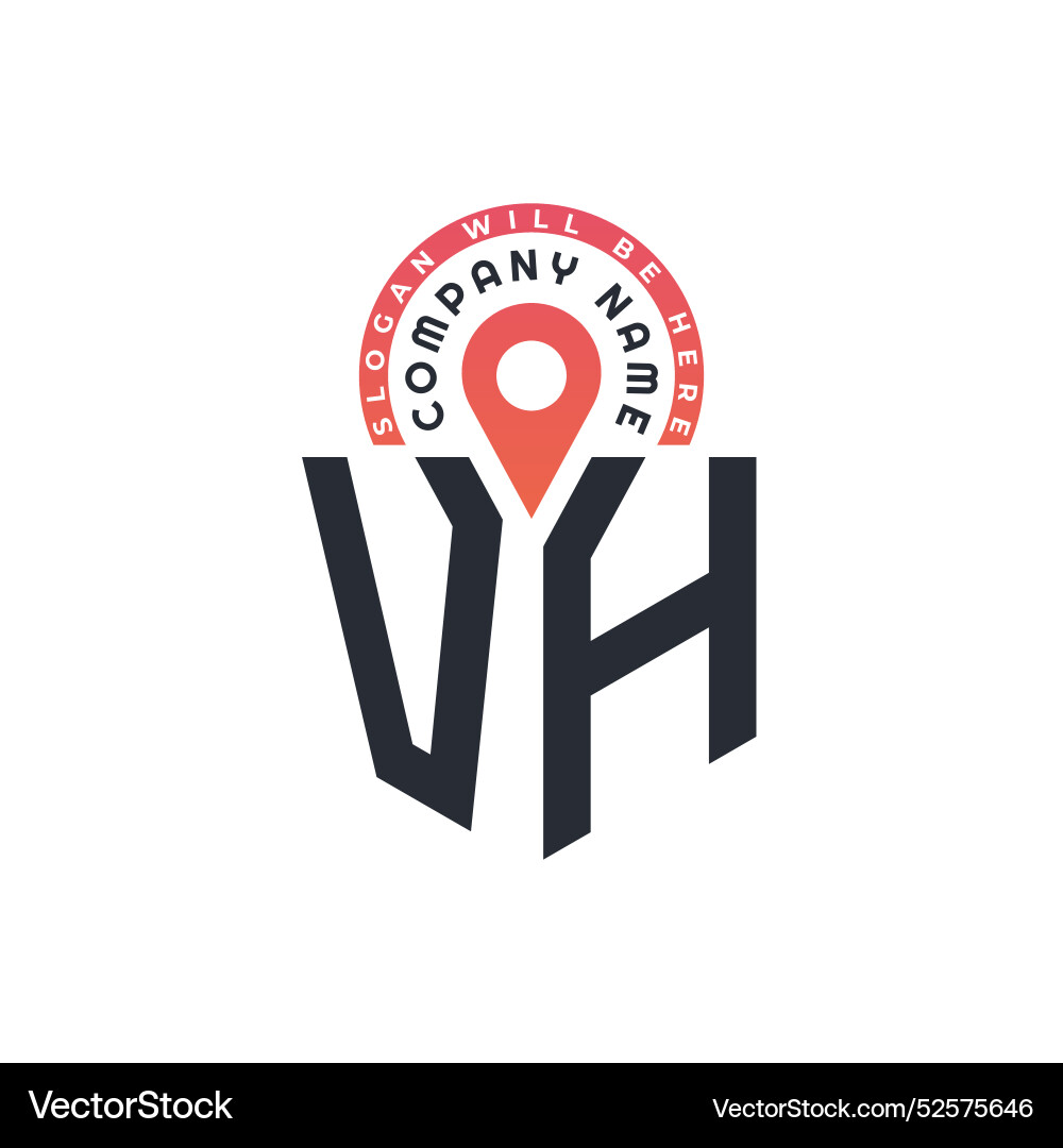 Vh location logo design for human resources Vector Image