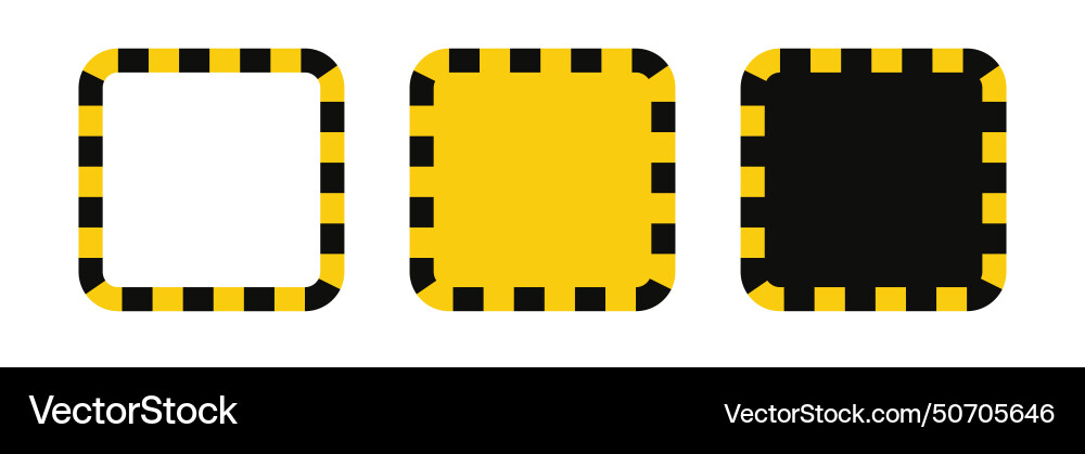 Warning square frame with yellow and black tape Vector Image
