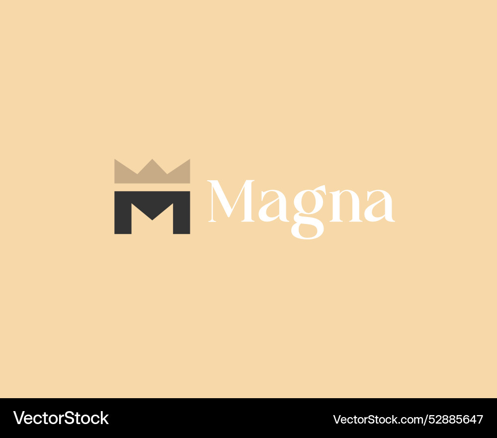 A letter m with a crown on top logo king Vector Image