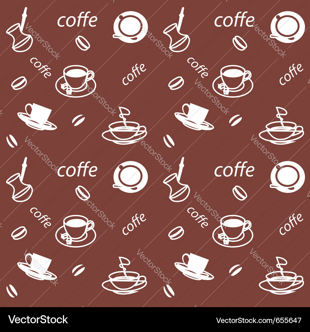 Coffee pattern Royalty Free Vector Image - VectorStock