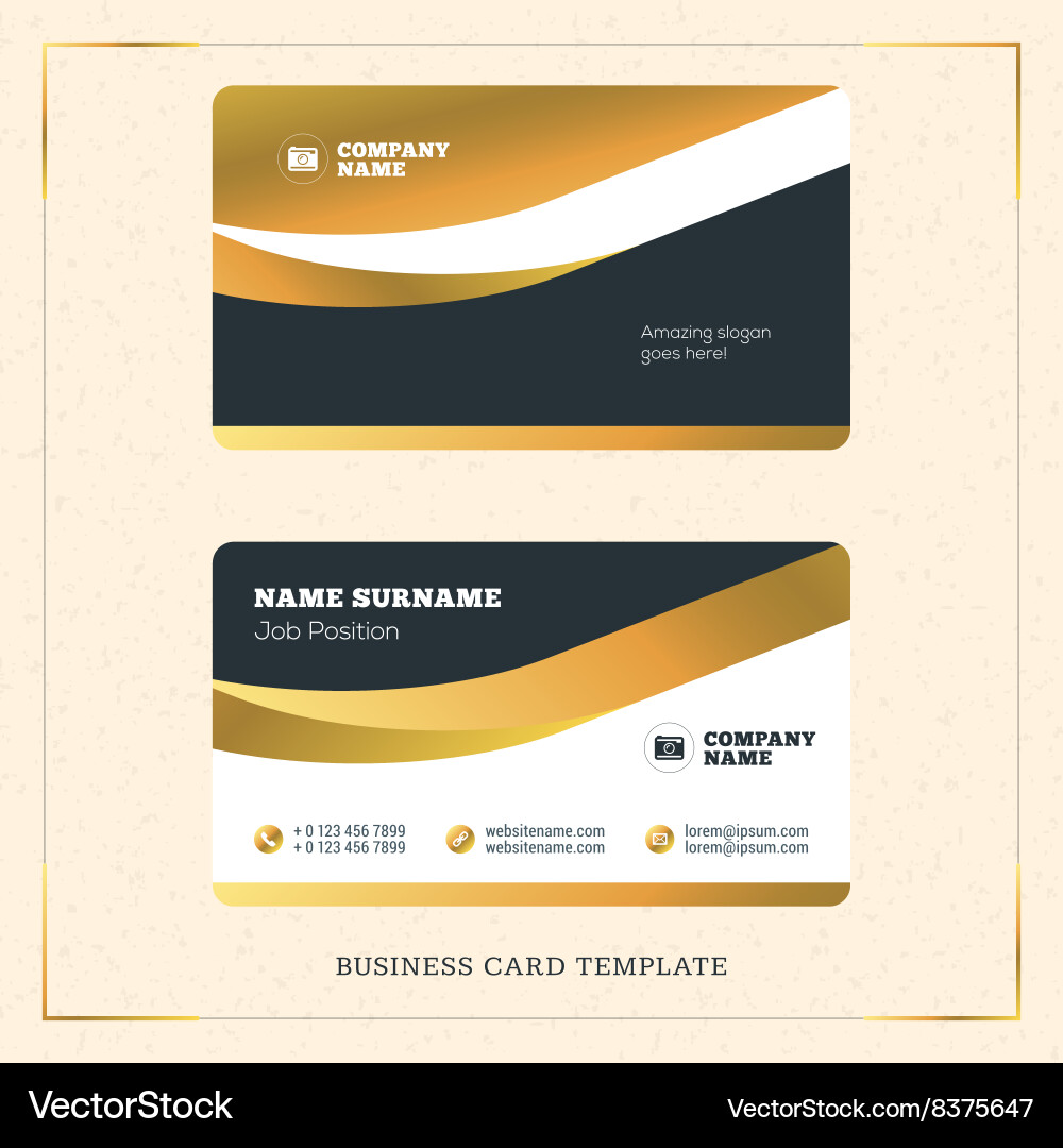 Creative golden business visiting card design Vector Image