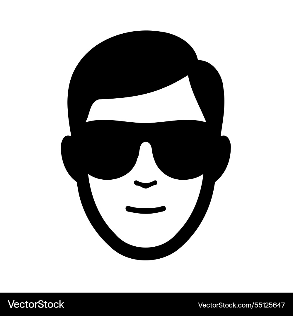 Person wearing sunglasses simple icon Royalty Free Vector