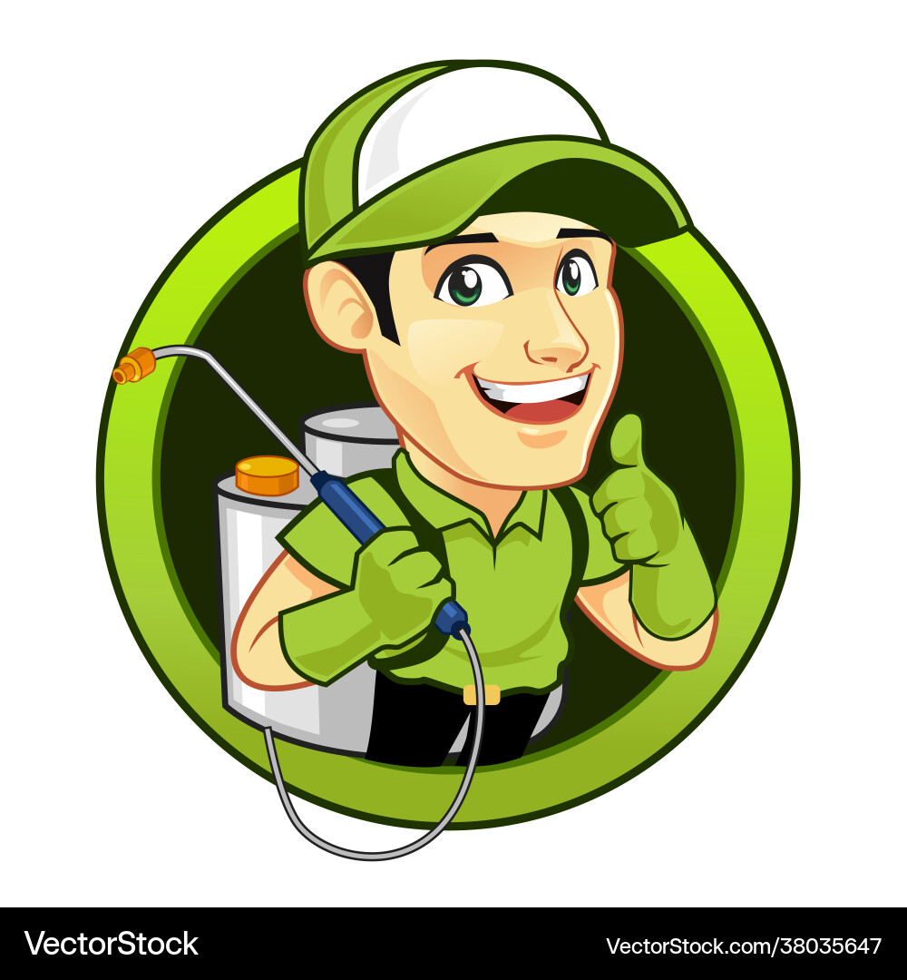 Pest control mascot cartoon Royalty Free Vector Image