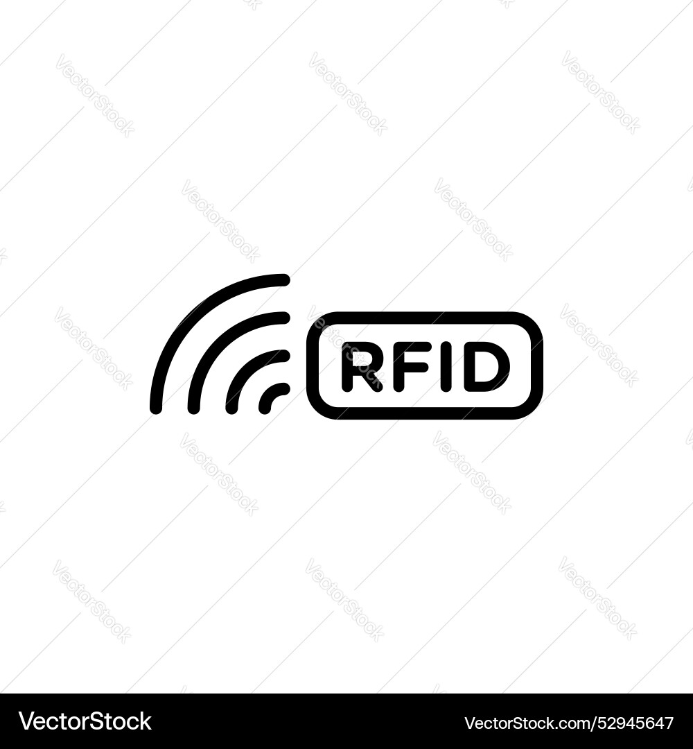 Rfid line icon isolated on white background Vector Image