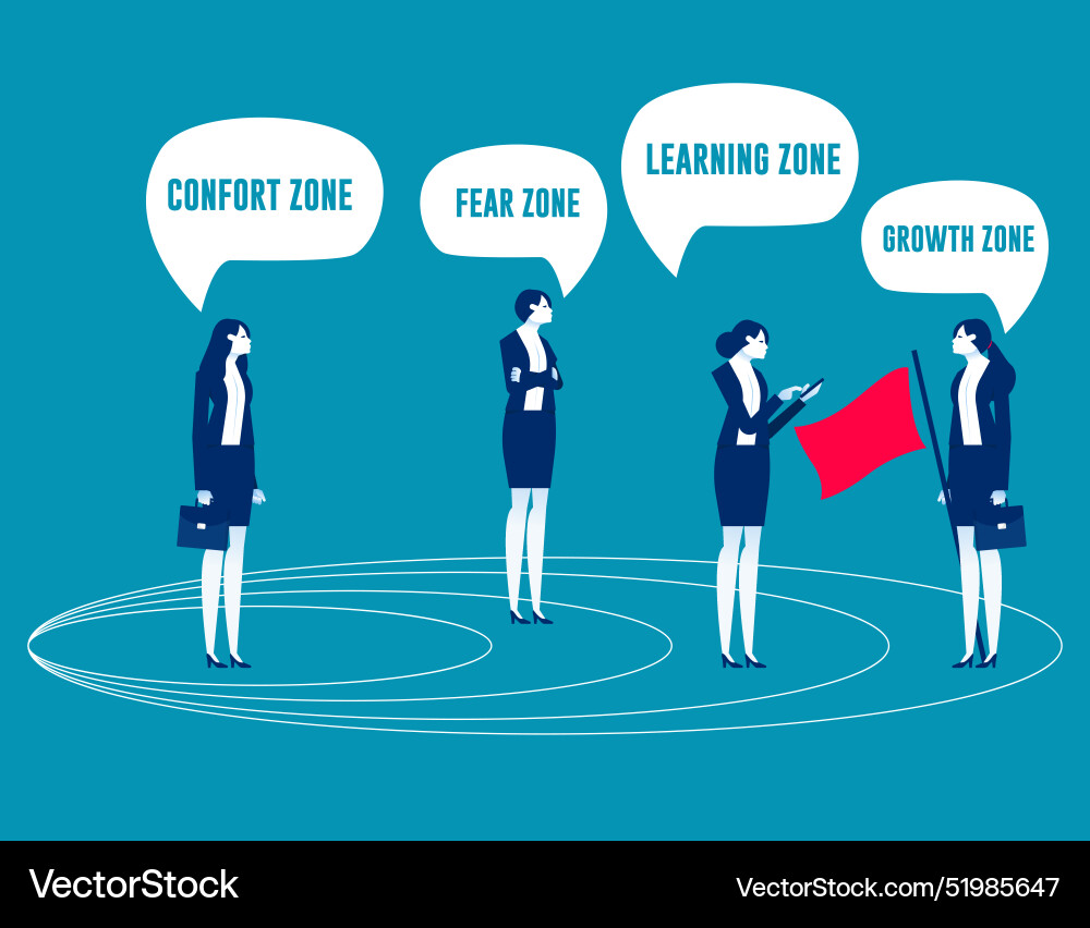 Stepping outside comfort zone business Royalty Free Vector