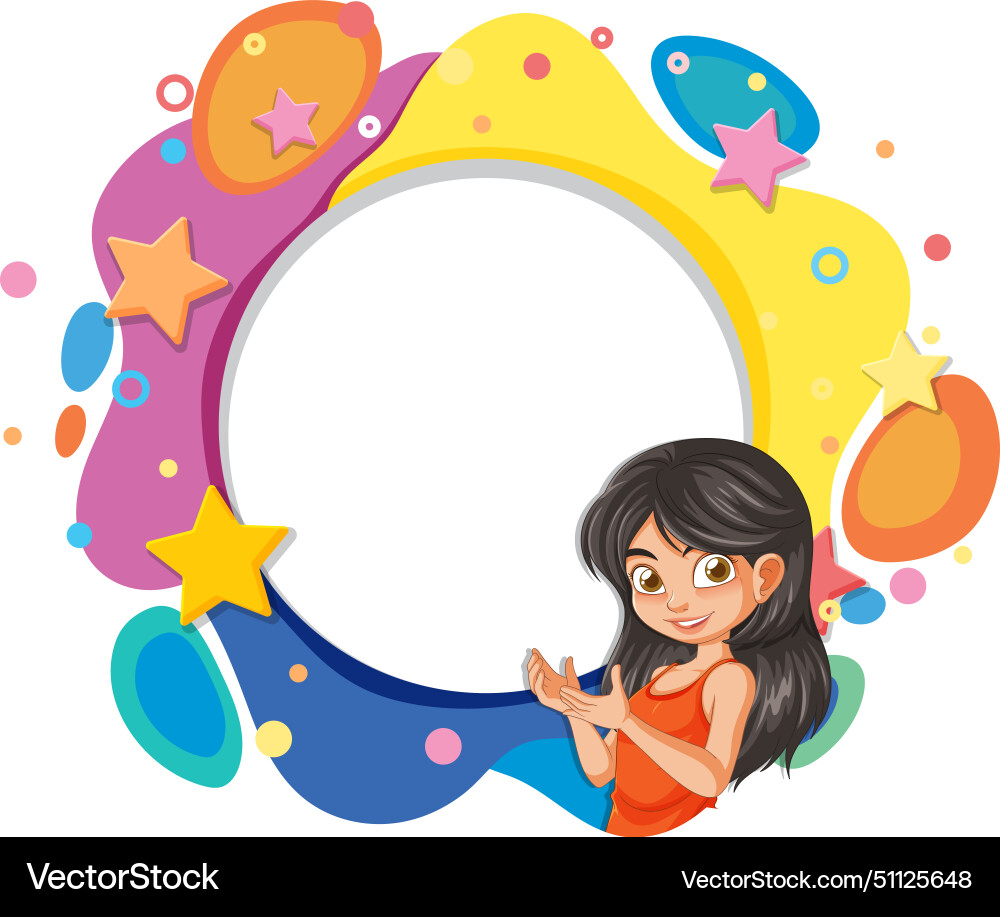 A girl with vibrant decorative frame Royalty Free Vector