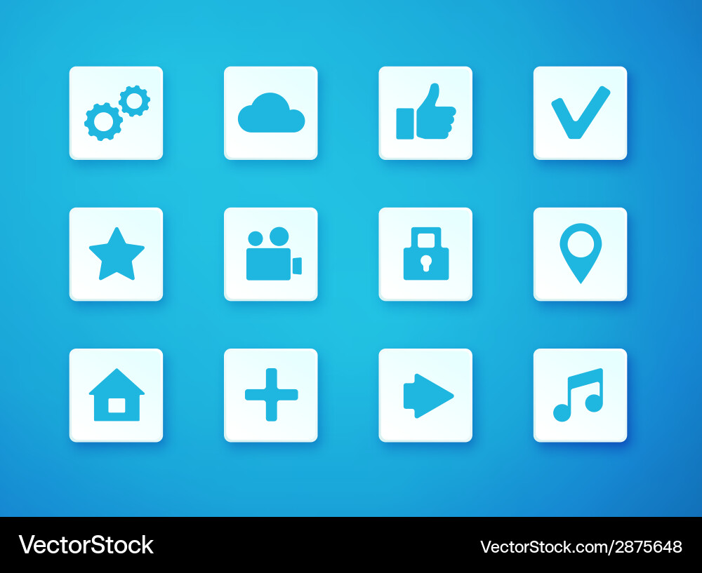 Apps icon set over blurry background Royalty Free Vector